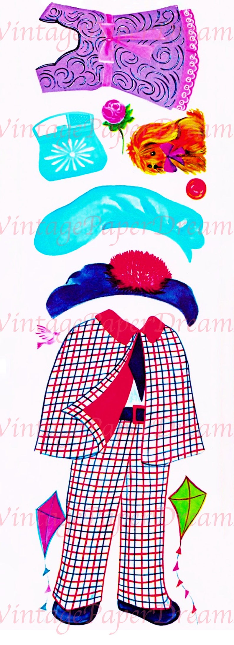 Vintage Paper Doll Printable PDF tippy Tumbles Magic Paper - Etsy