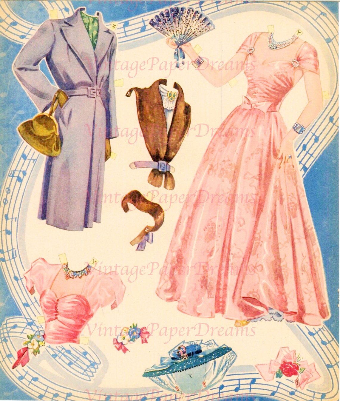 Vintage Paper Doll Printable PDF cover Girl Paper Doll 40s 1940s Paper ...