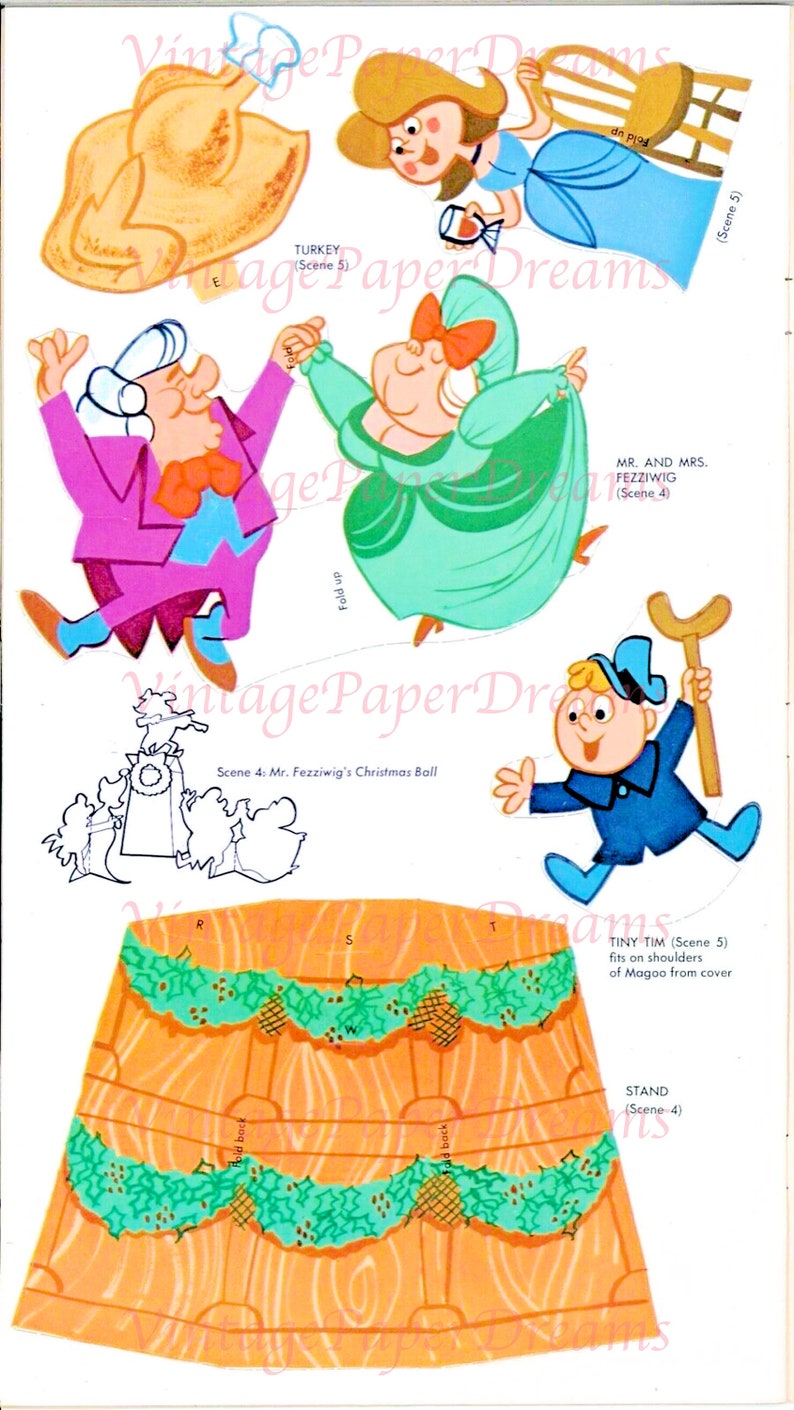 Vintage Christmas Activity Book Printable PDF Mister Magoo's Christmas Carol Paper Doll Craft ...