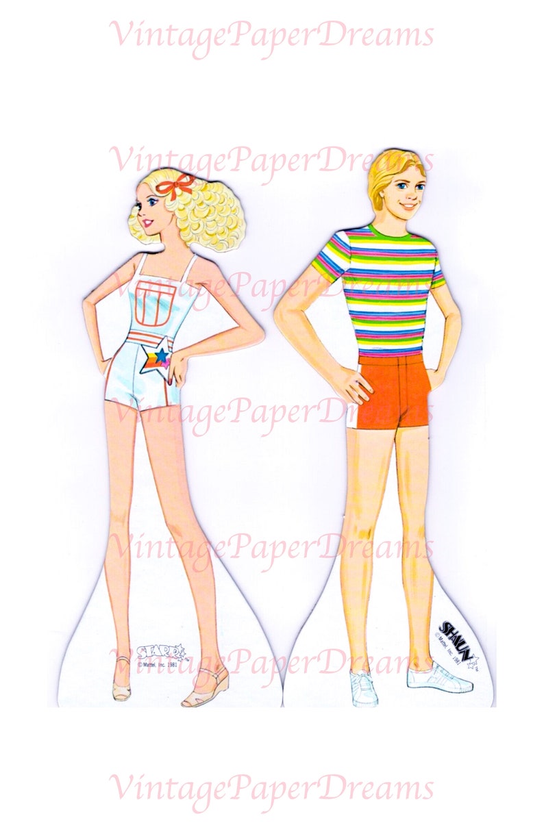 Vintage Paper Doll Printable PDF Starr Shaun Paper Doll 80s 1980s Paper ...