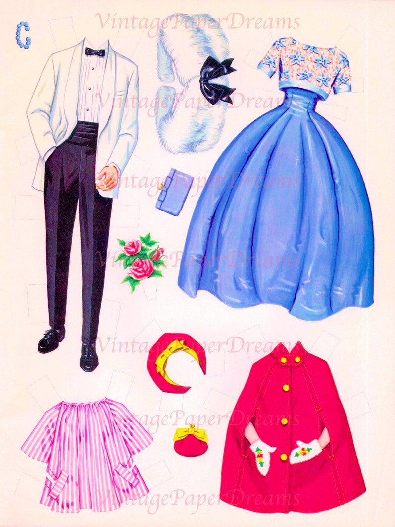 Barbie Paper Doll Printable PDF barbie Ken Paper Doll - Etsy