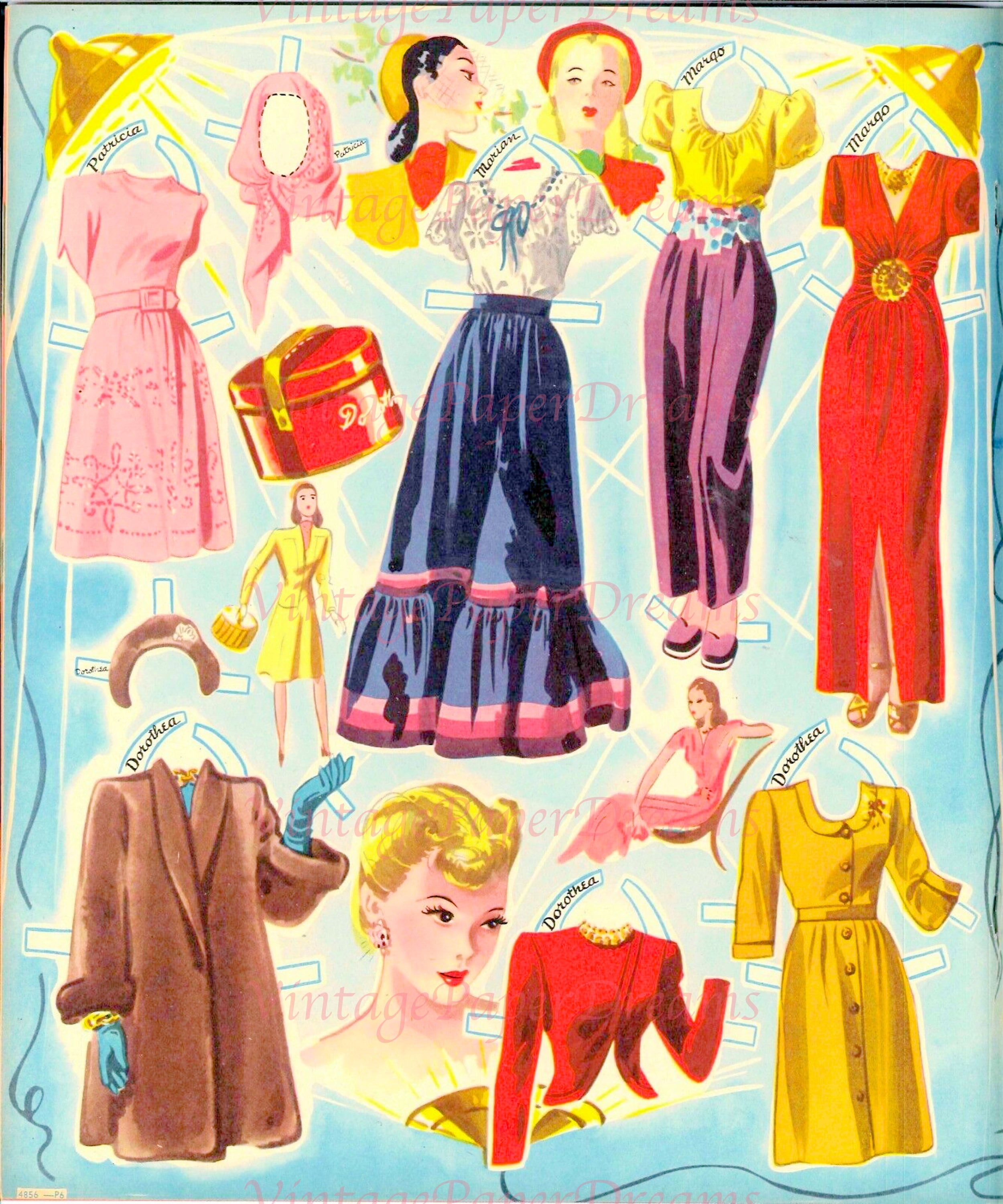 Vintage Paper Doll Printable PDF • cover Girls Paper Doll • 40s 1940s ...
