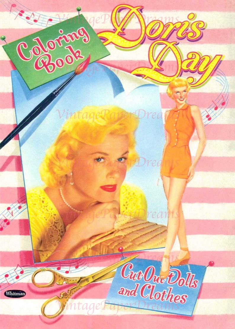 Vintage Paper Doll Printable PDF • doris Day Paper Doll • 1953 50s ...