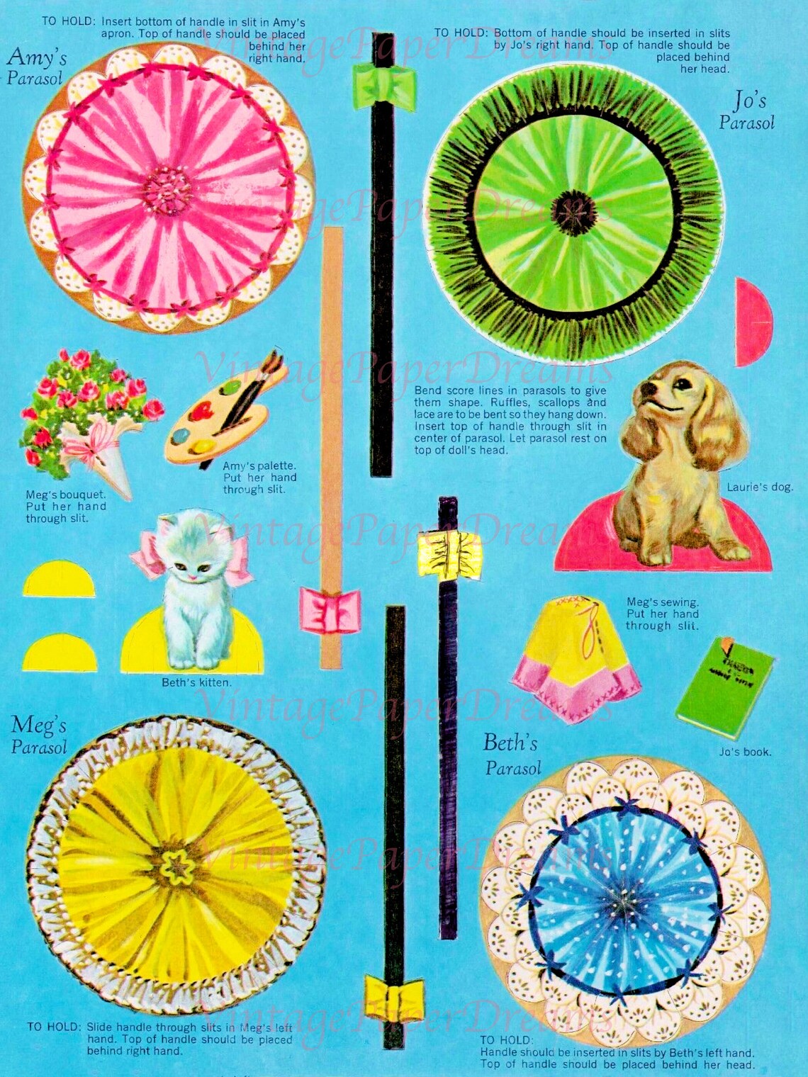 Vintage Paper Doll Printable PDF little Women Paper Dolls 60s 1960s ...