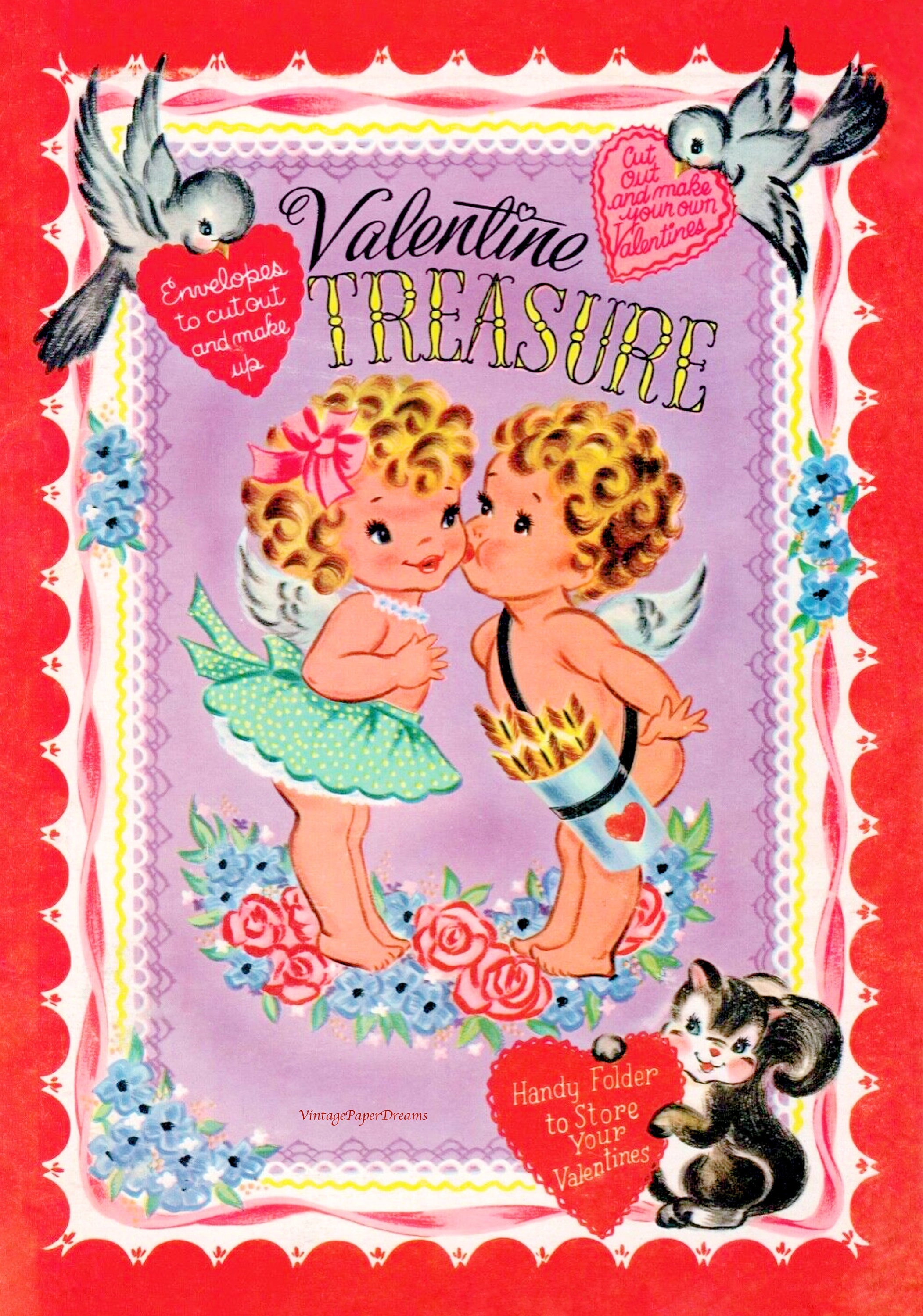 47 Vintage Valentines Card Printable PDF 1940s Holiday Card - Etsy