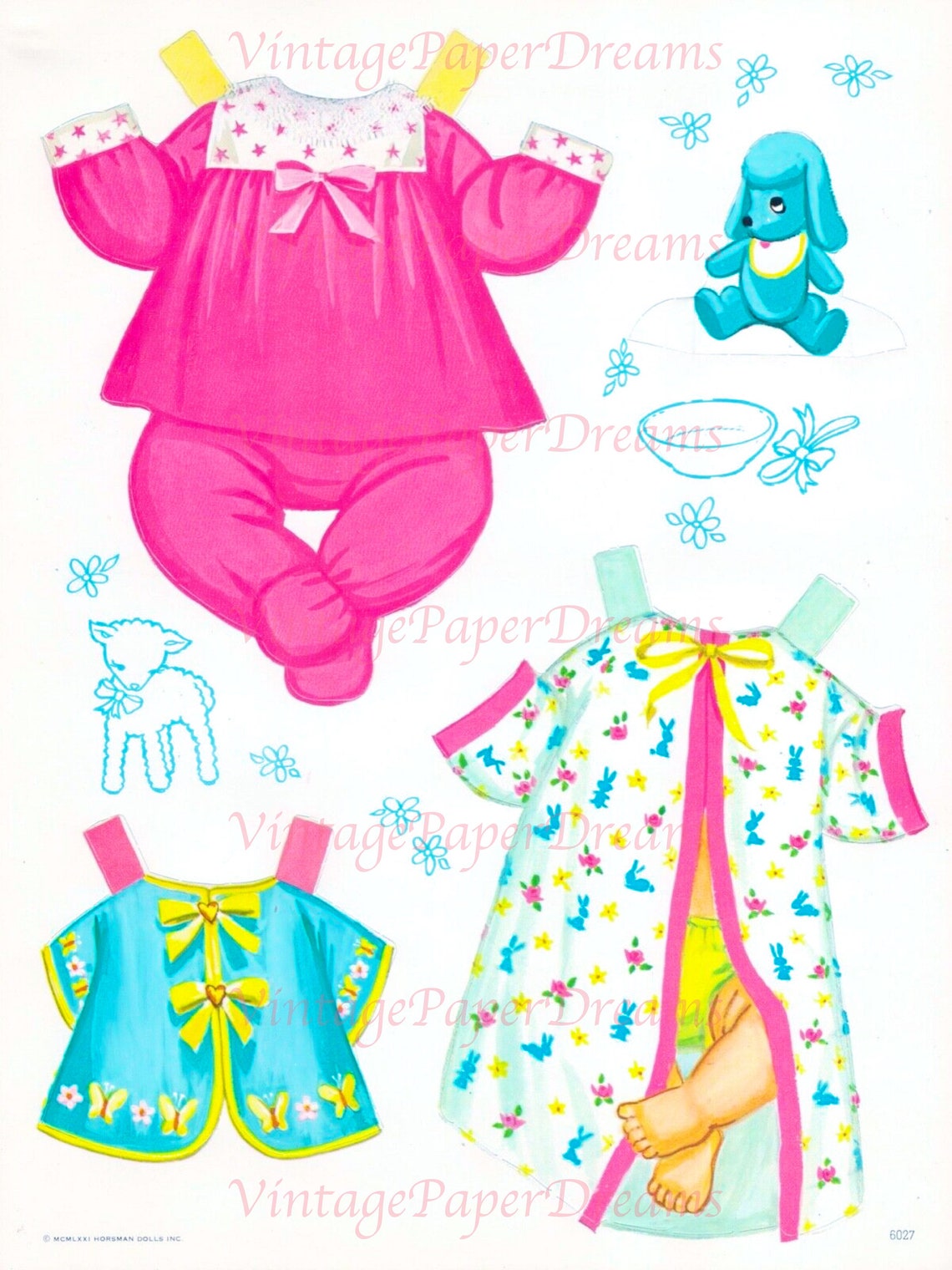 Vintage Paper Doll Printable PDF sleepy Baby Paper Doll - Etsy