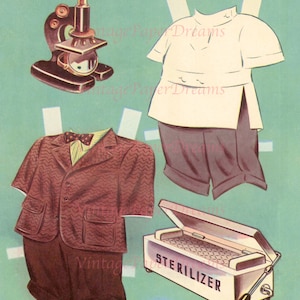 Vintage Paper Doll Printable PDF • little Doctor Paper Dolls • 40s ...