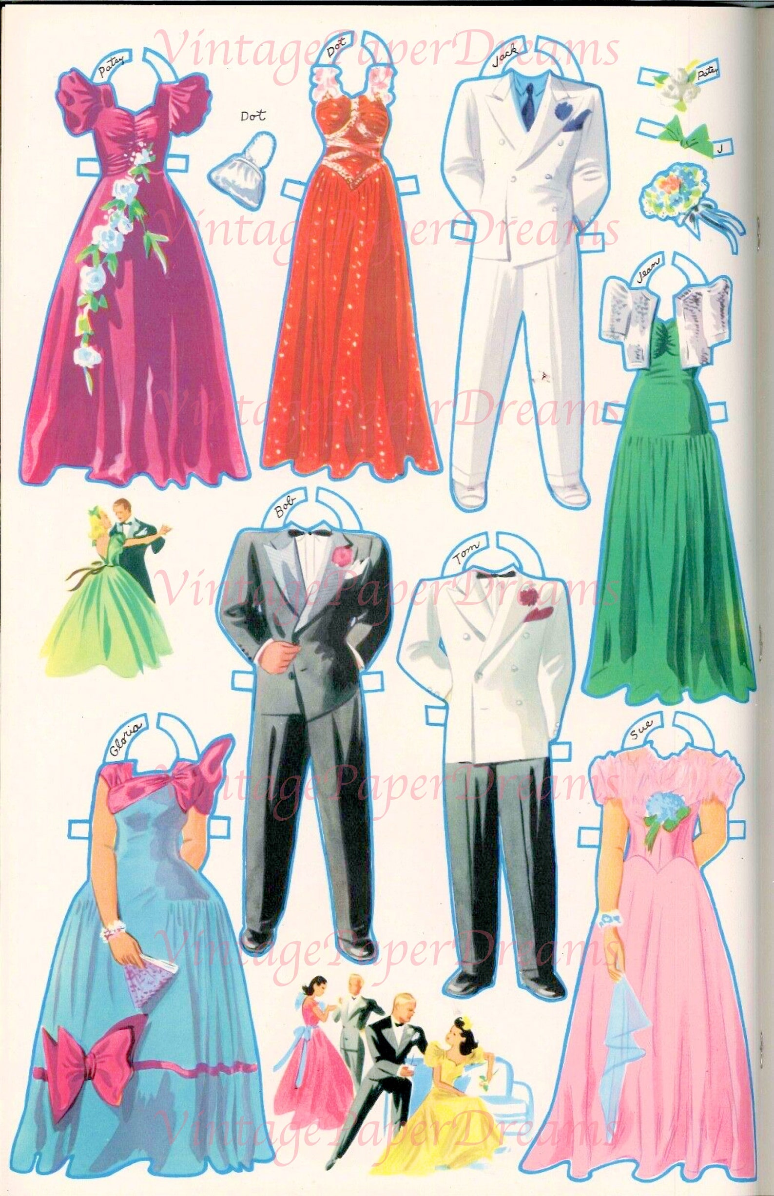 Vintage Paper Doll Printable PDF • high School Paper Dolls • 40s 1940s ...
