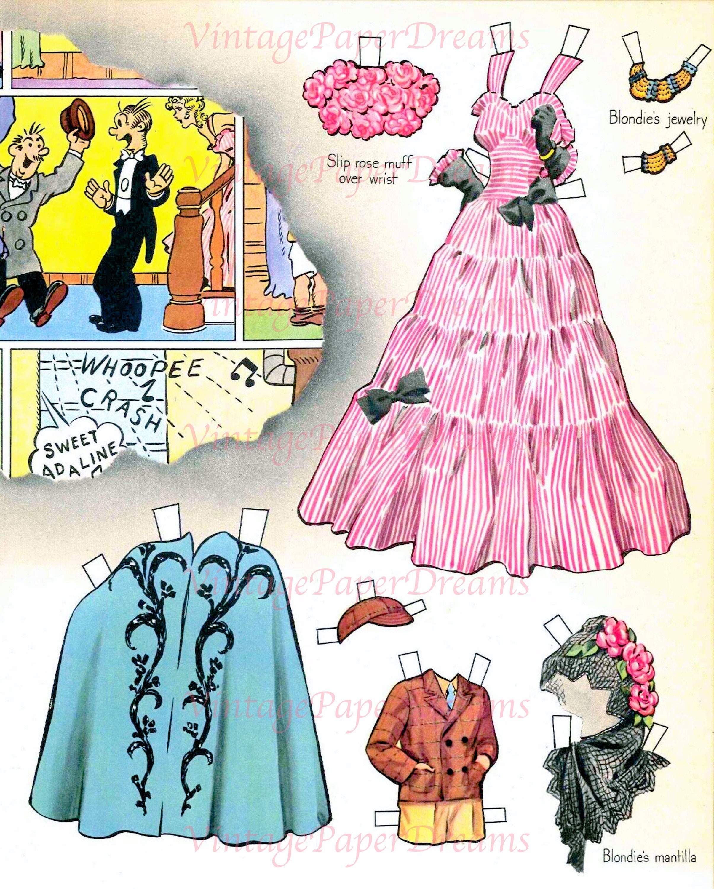 Vintage Comic Book Art Printable PDF blondie Paper Dolls - Etsy