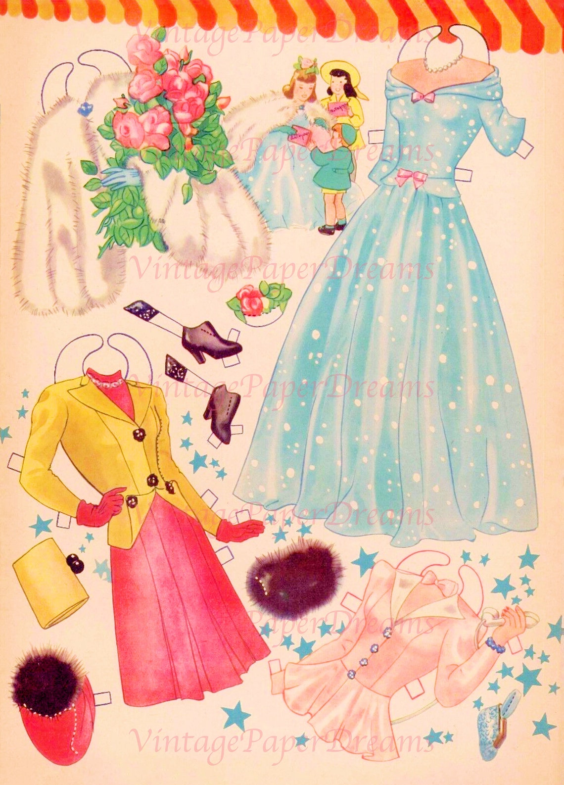 Vintage Paper Doll Printable PDF miss Hollywood Paper Doll - Etsy