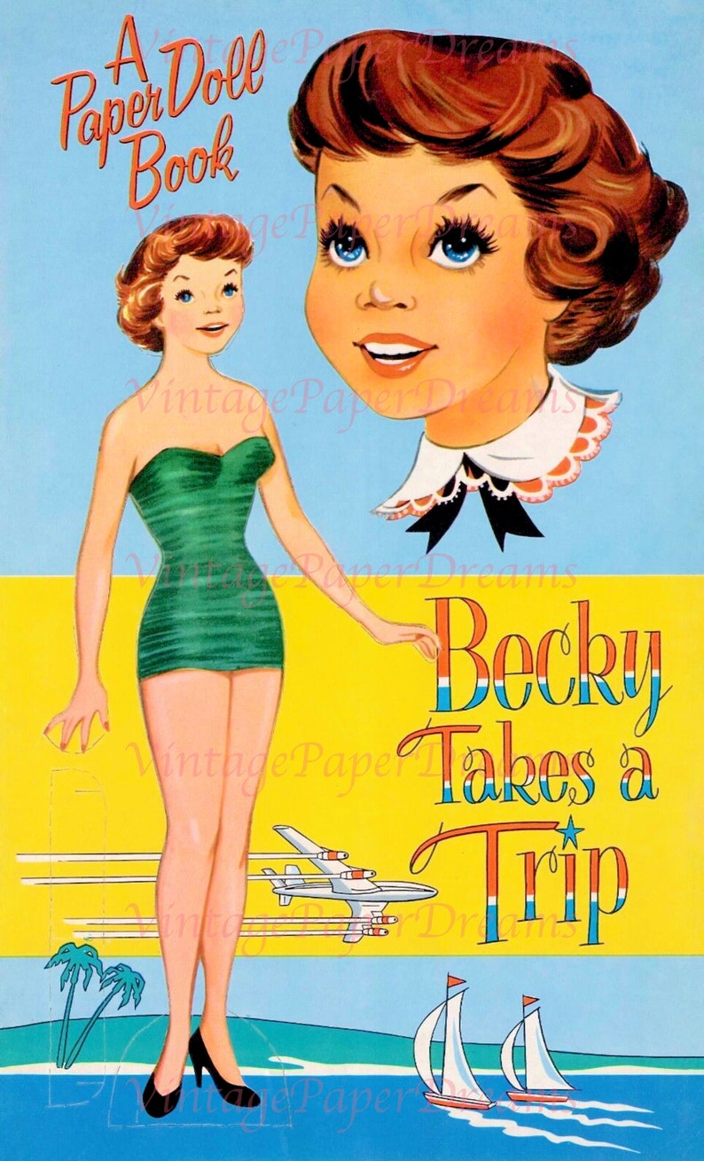 Vintage Paper Doll Printable PDF Nancy Takes a Trip Paper Doll 60s ...
