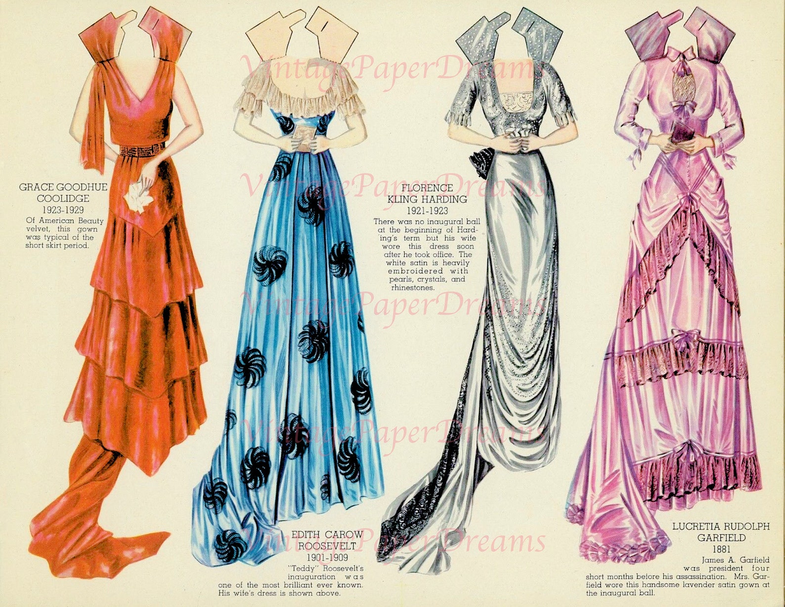 Vintage Paper Doll Printable PDF First Ladies Paper Dolls 30s 1930s ...