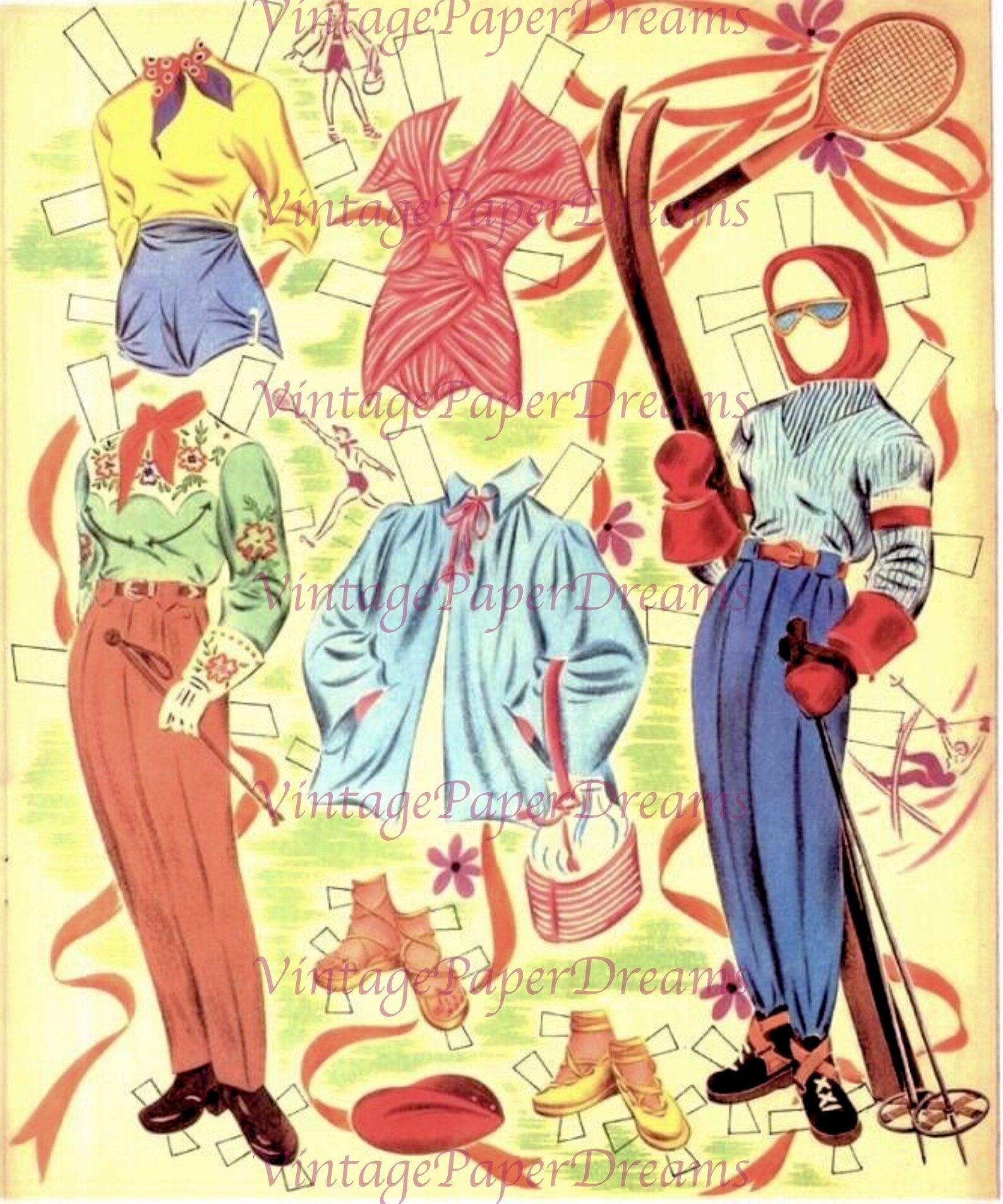 Vintage Paper Doll Printable PDF • ava Gardner Paper Doll • 1952 50s ...