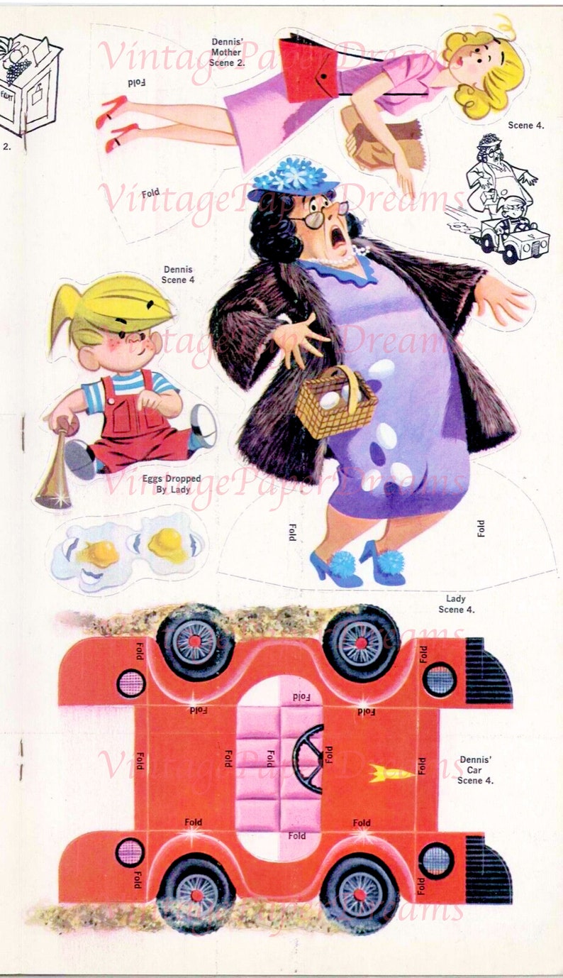 Vintage Paper Doll Printable PDF • dennis the Menace Paper Doll Book ...