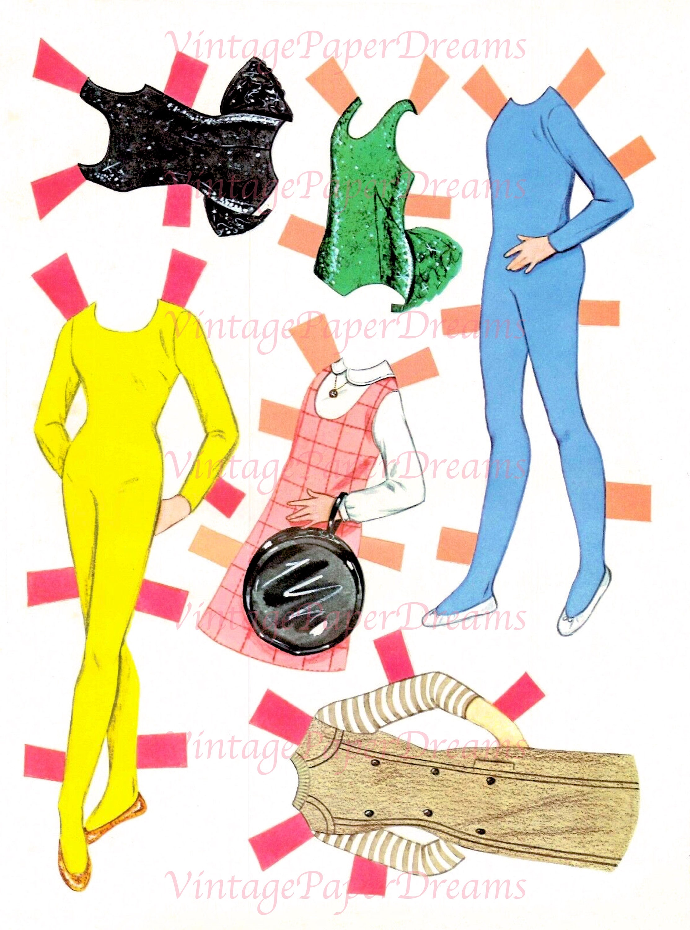 Vintage Paper Doll Printable PDF ballet Ballerina Paper Doll 60s 1960s ...