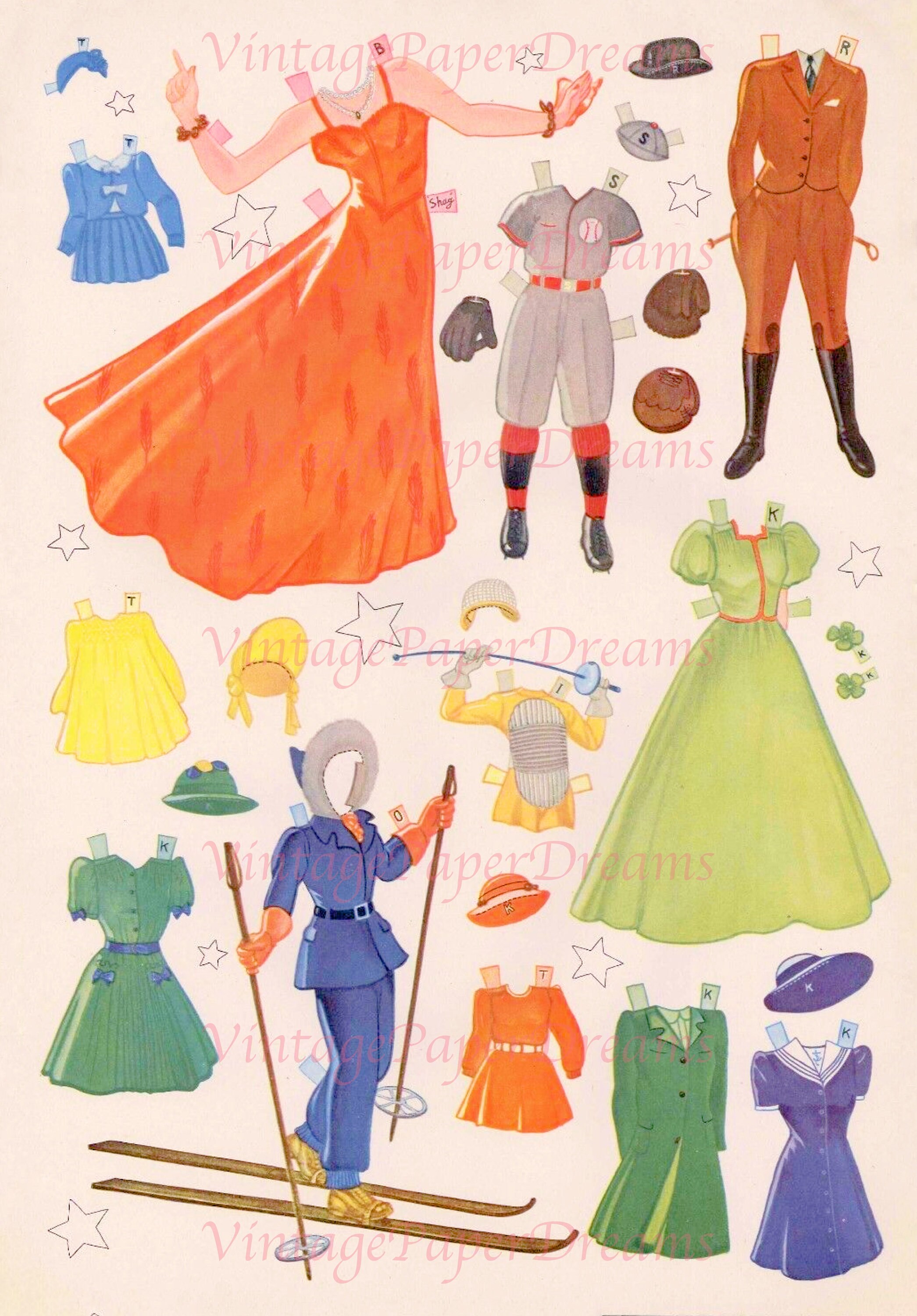 Vintage Paper Doll Printable PDF Sister Nurse Paper Dolls 40s 1940s ...