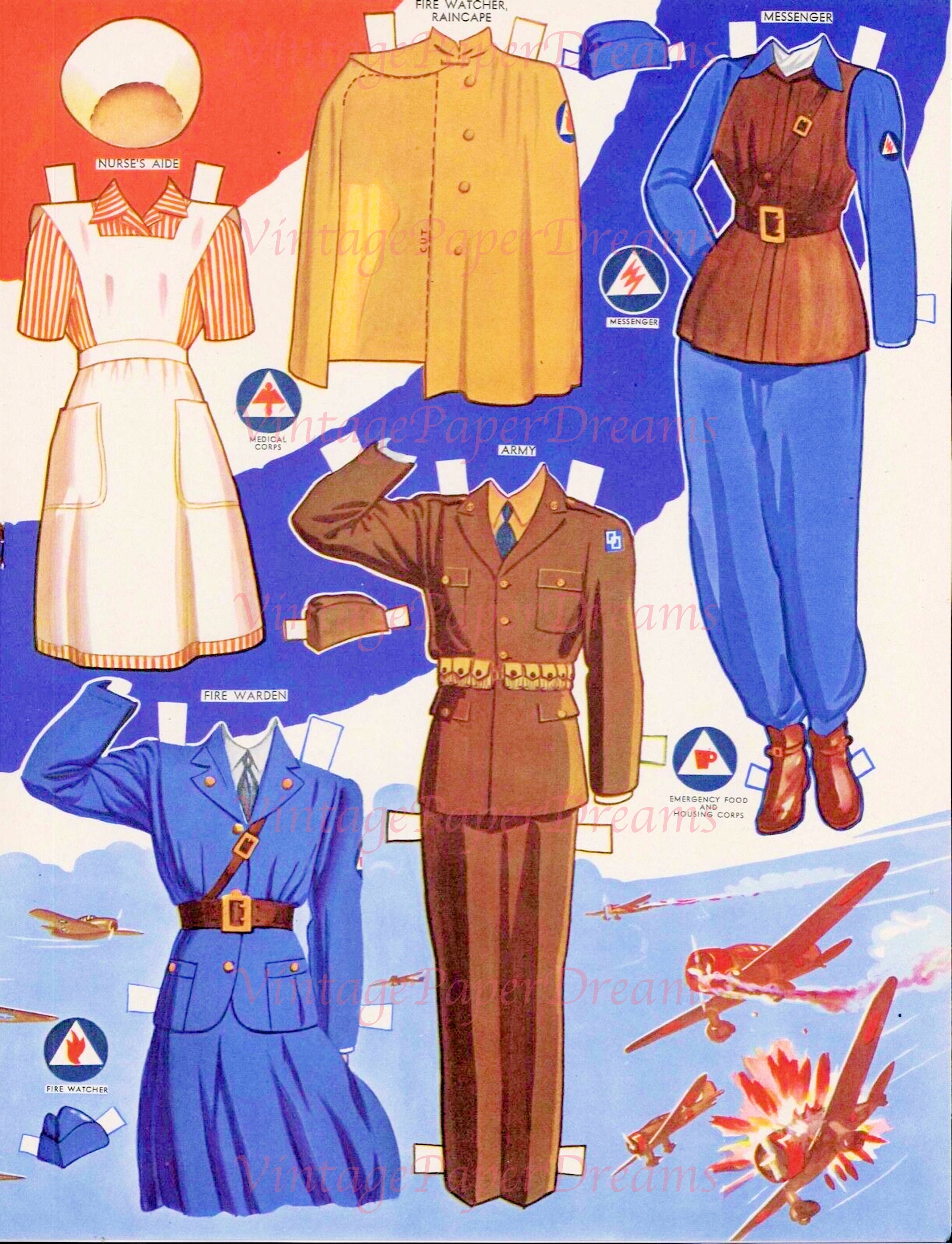 Vintage Paper Doll Printable PDF soldiers Sailors Paper - Etsy