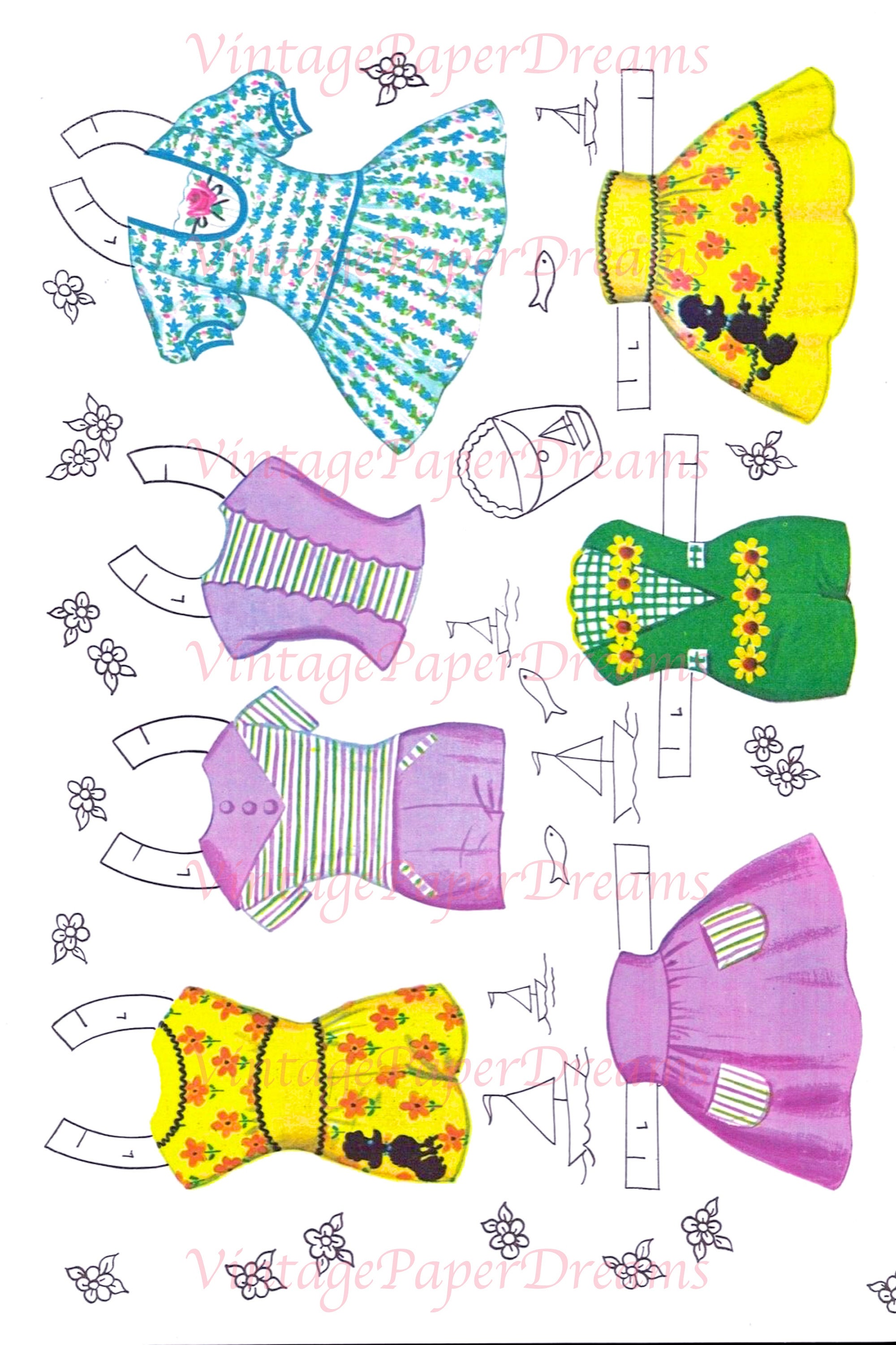 Vintage Paper Doll Printable PDF Little Girl Paper Dollies - Etsy