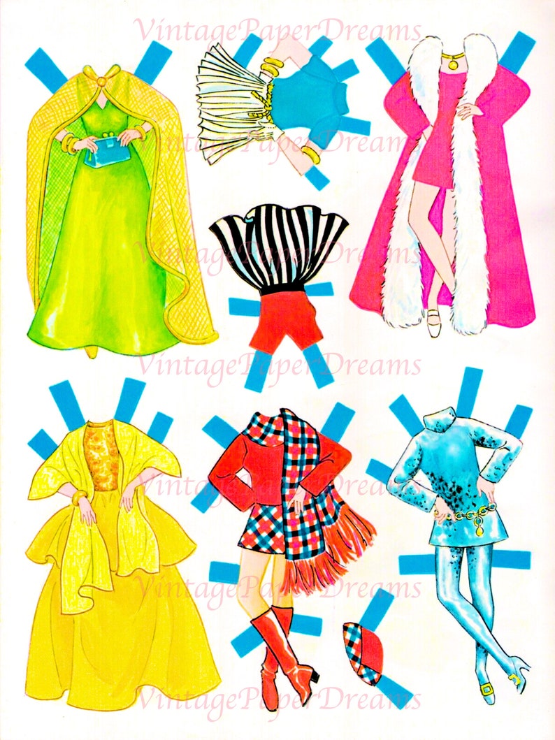 Vintage Paper Doll Printable PDF girl Paper Doll 70s 1970s - Etsy Australia