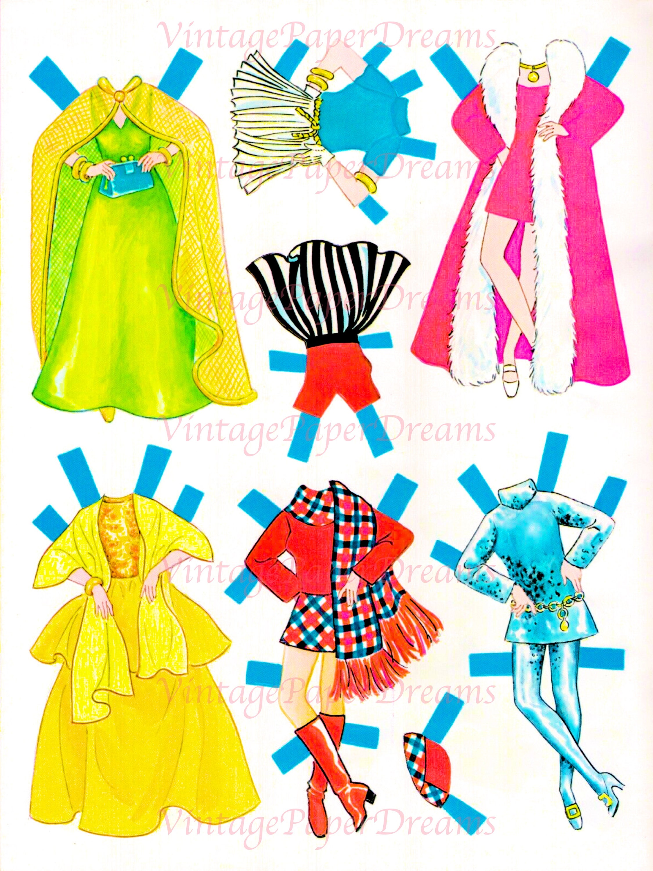 Vintage Paper Doll Printable PDF girl Paper Doll 70s 1970s - Etsy Australia