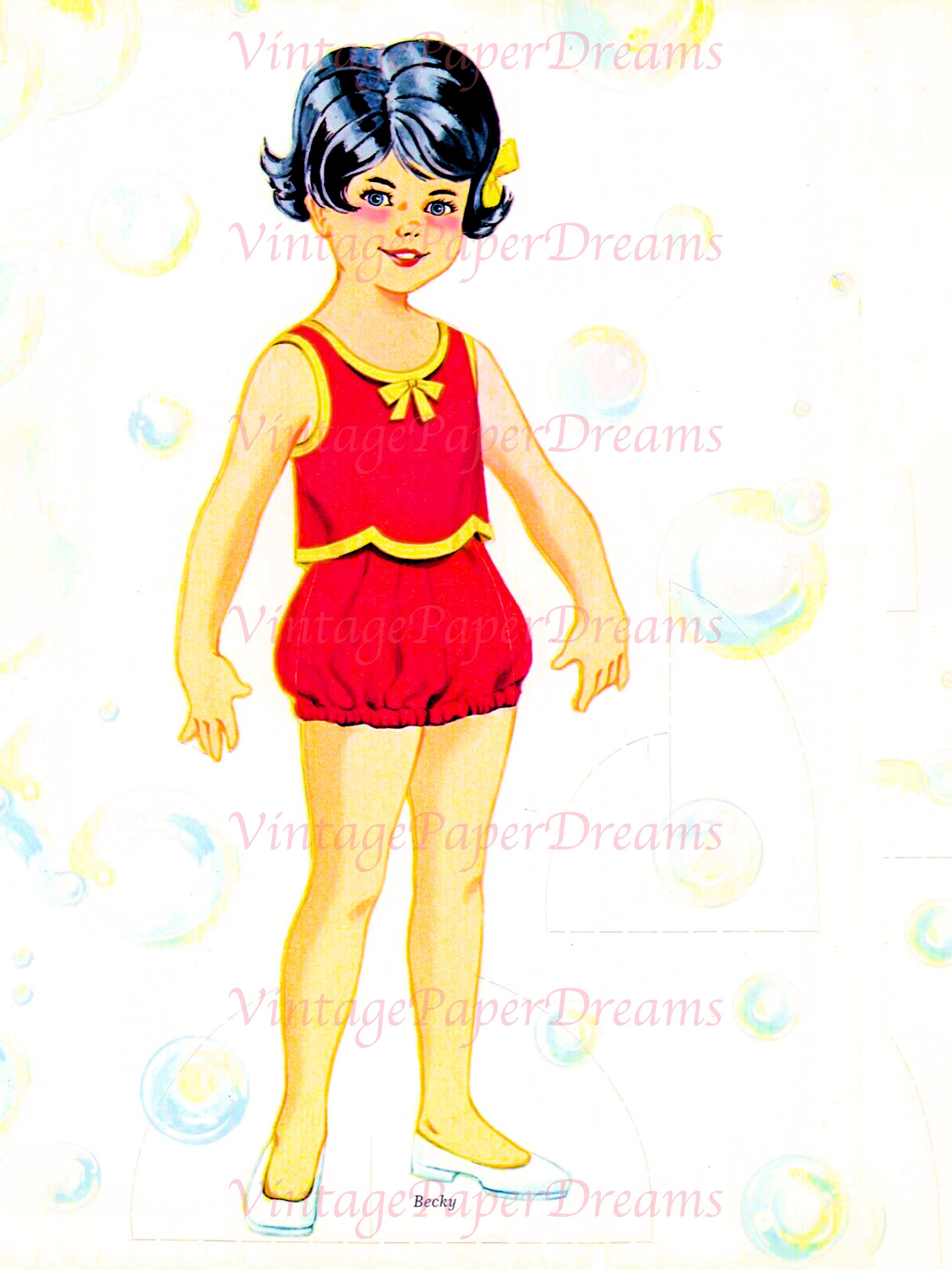 Vintage Paper Doll Printable PDF Bubble Baby Paper Doll 60s 1960s ...