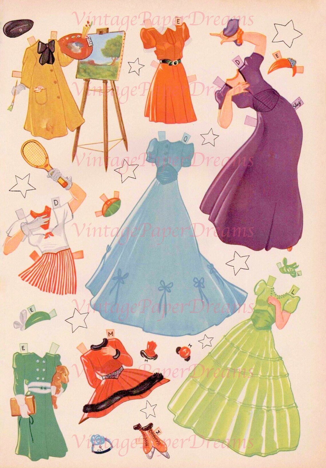 Vintage Paper Doll Printable PDF Sister Nurse Paper Dolls 40s 1940s ...