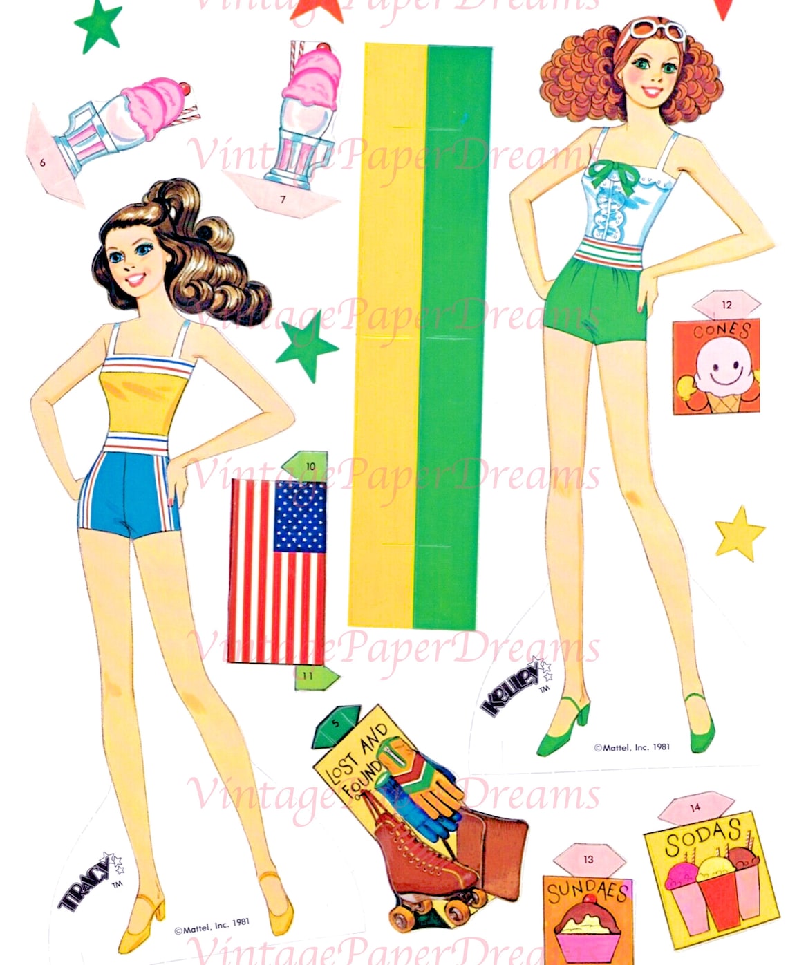 Vintage Paper Doll Printable PDF • Starr + Shaun Paper Doll • 80s 1980s ...