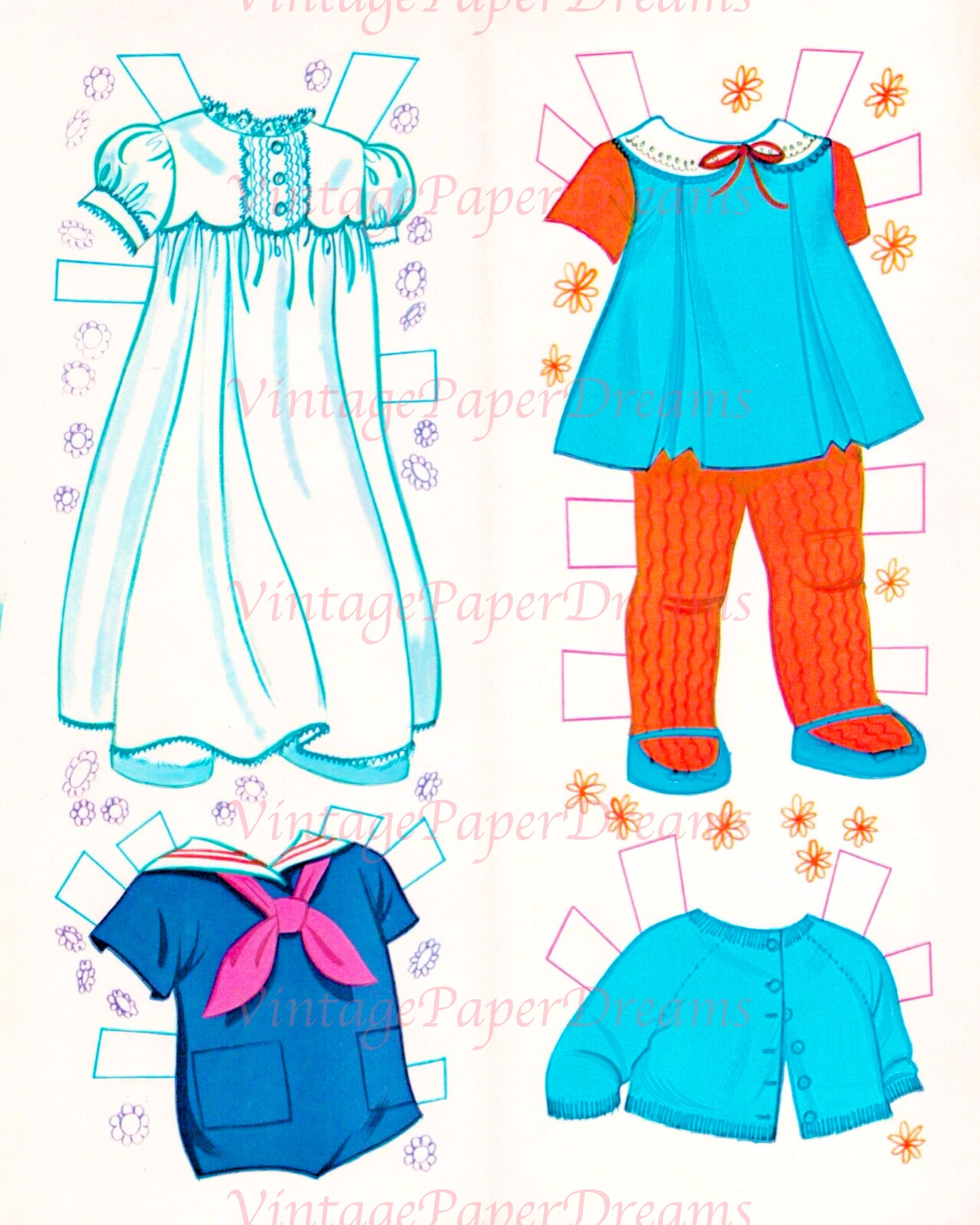 Vintage Paper Doll Printable PDF Baby's Hungry Paper - Etsy