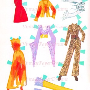 Vintage Paper Doll Printable PDF • rock Flowers Paper Doll • 70s 1970s ...