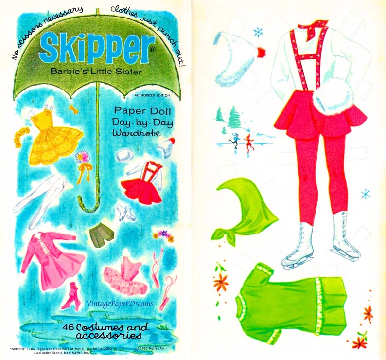 Vintage Paper Doll Printable PDF skipper Paper Doll 60s 1960s Paper ...
