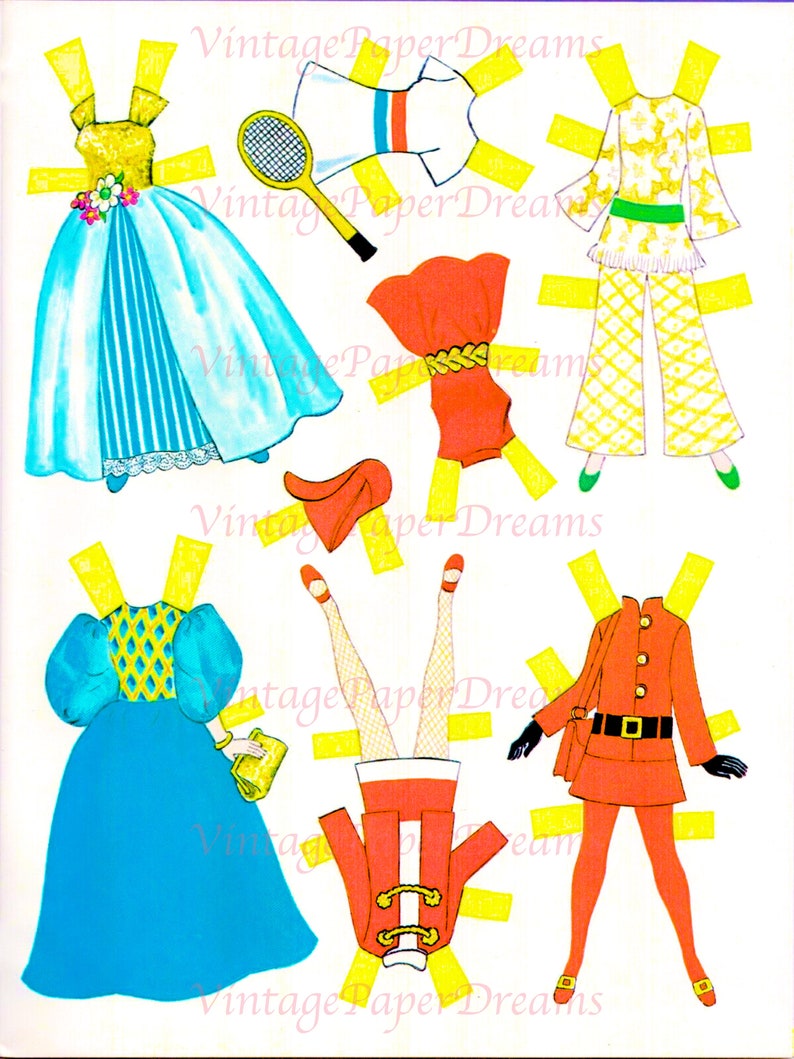 Vintage Paper Doll Printable PDF girl Paper Doll 70s 1970s - Etsy Australia