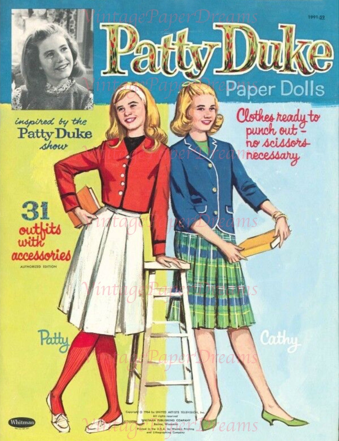 Vintage Paper Doll Printable PDF JPEG • patty Duke Paper Doll • 60s ...