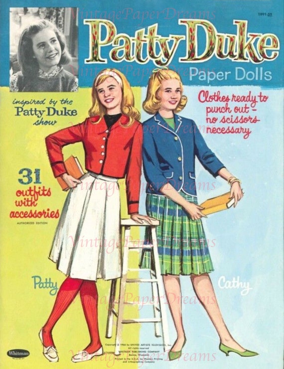 Vintage Paper Doll Printable PDF JPEG patty Duke Paper Doll | Etsy