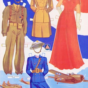 Vintage Paper Doll Printable PDF • soldiers + Sailors Paper Dolls • 40s ...
