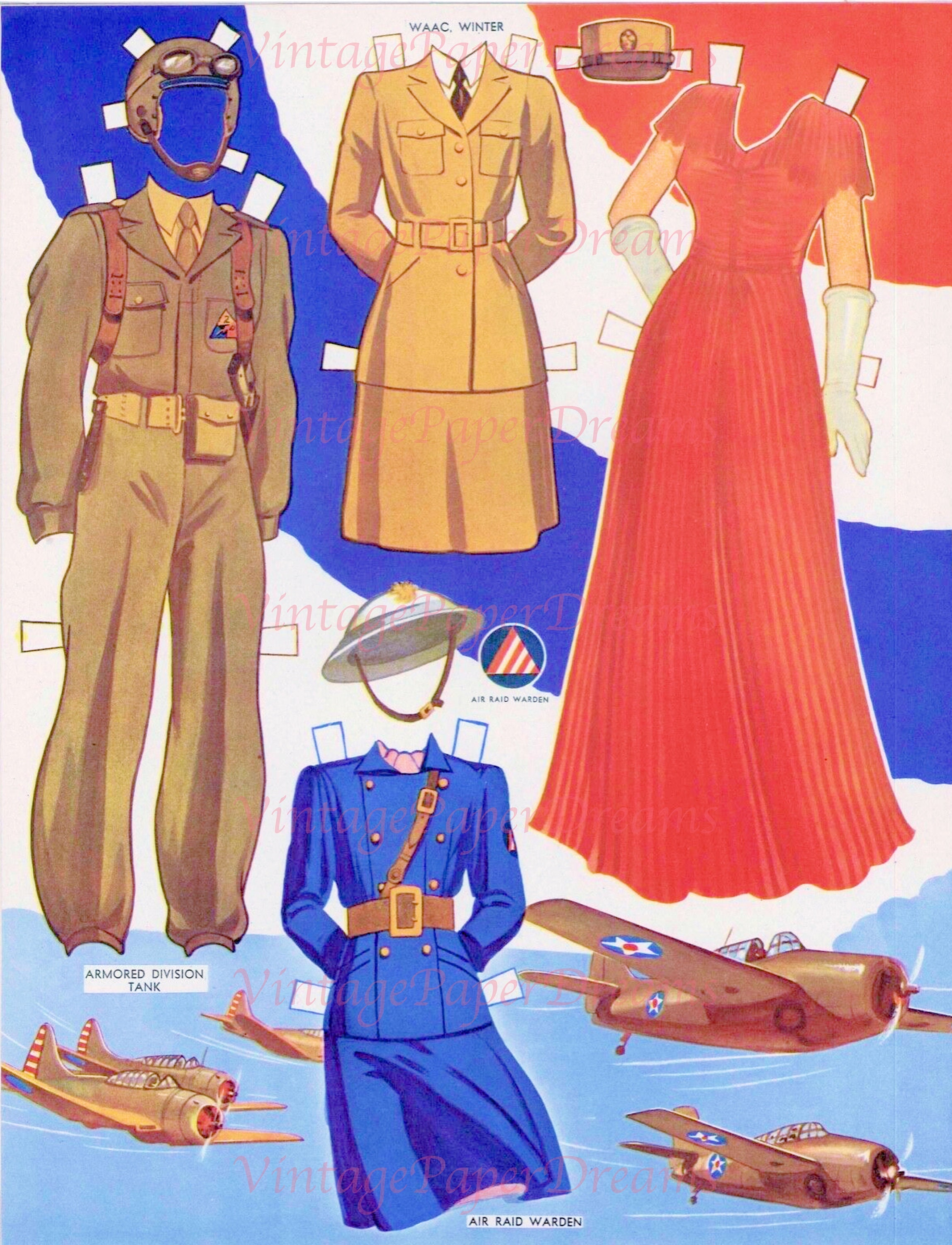 Vintage Paper Doll Printable PDF soldiers Sailors Paper - Etsy