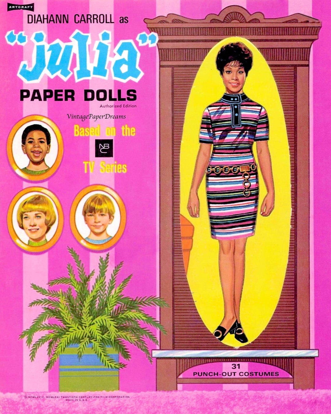 Vintage Paper Doll Printable PDF • julia Paper Doll • 60s 1960s Black ...