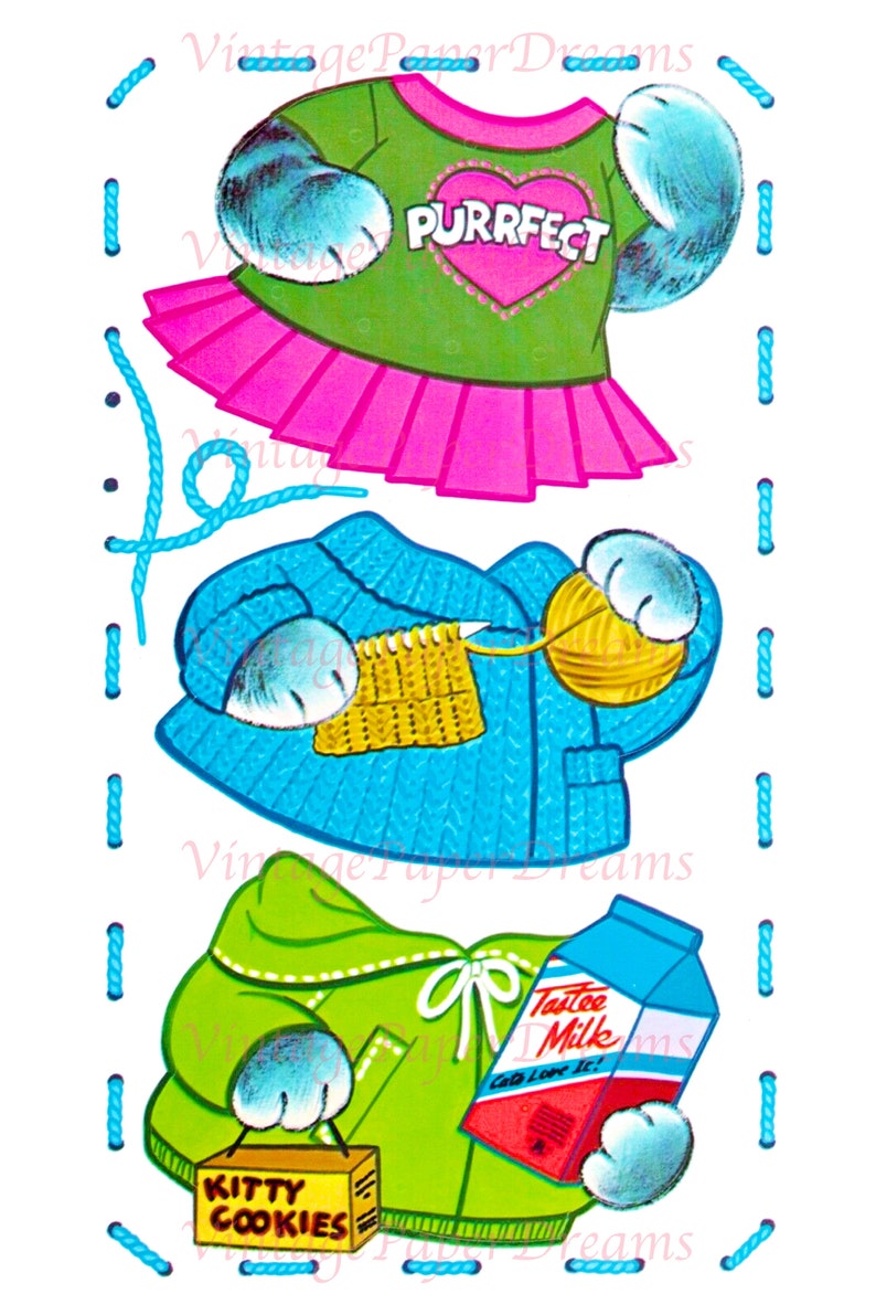 Vintage Paper Doll Printable PDF • kitty Cat Paper Doll • 70s 1970s ...