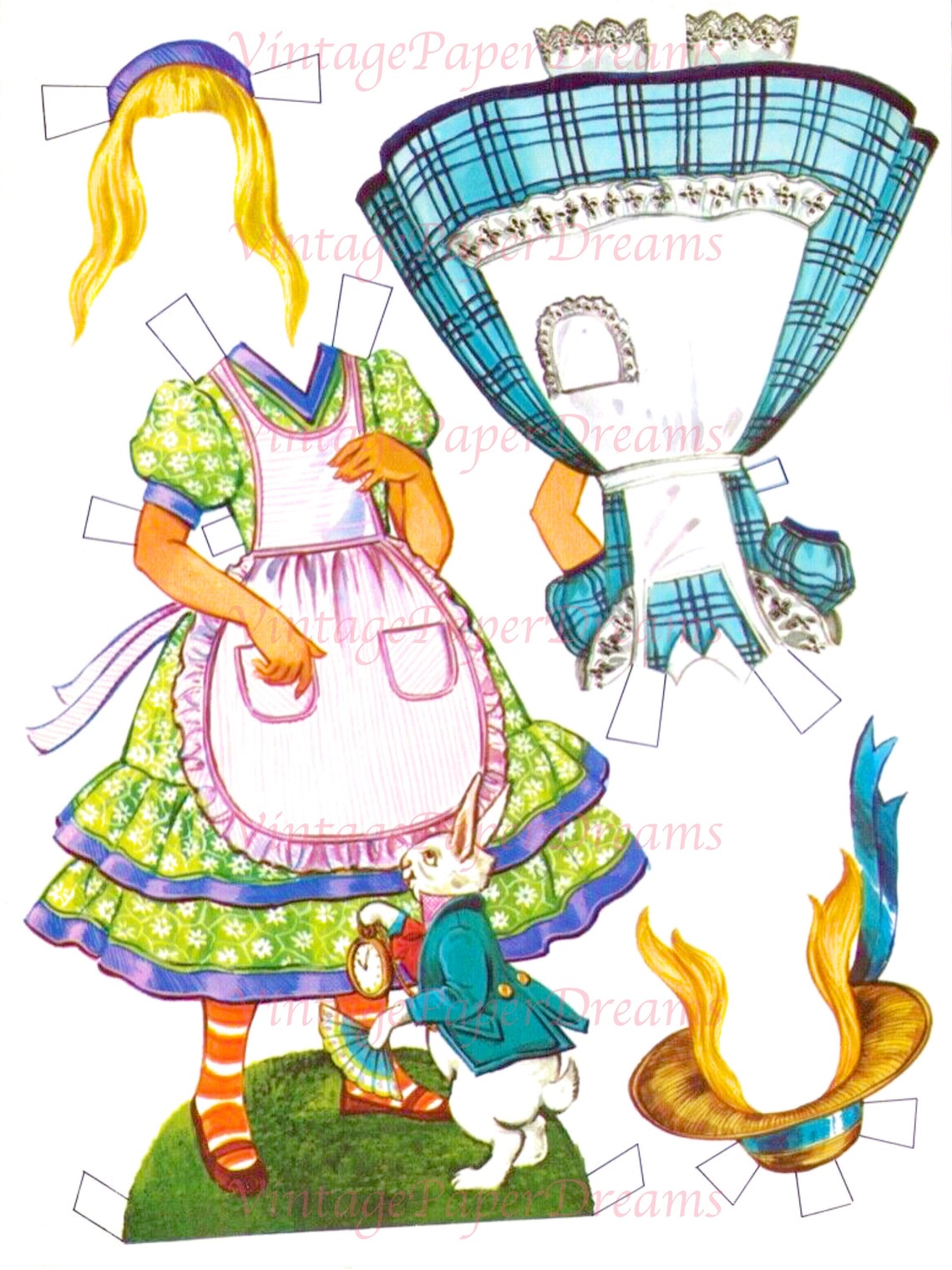 Vintage Paper Doll Printable PDF • alice in Wonderland Paper Doll • 70s ...
