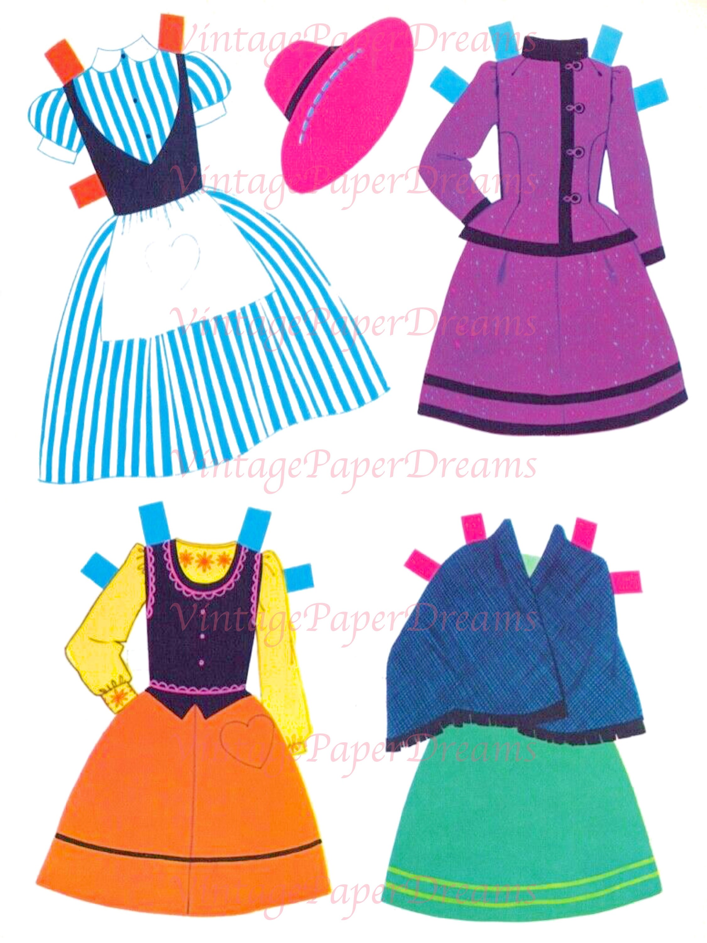 Vintage Paper Doll Printable PDF JPEG Heidi Paper Doll 70s 1970s Paper ...