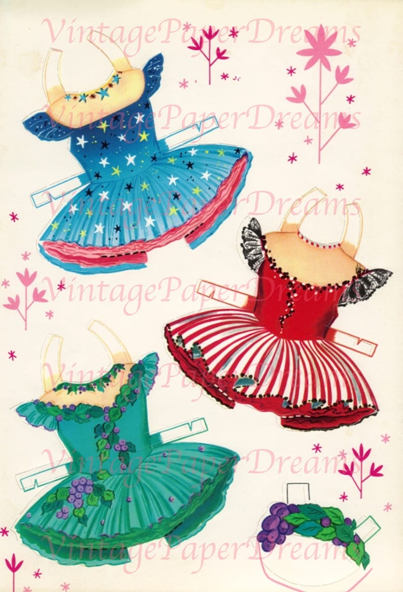 Vintage Paper Doll Printable PDF ballet Ballerina Doll 50s - Etsy Canada