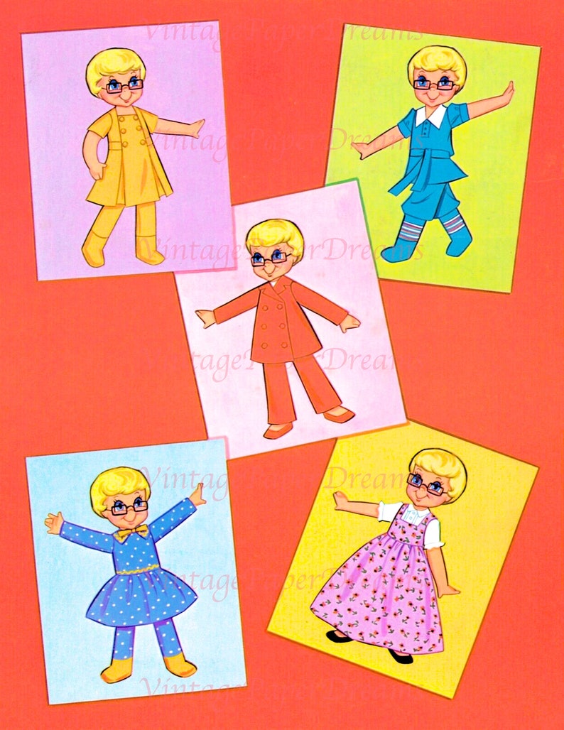 Vintage Paper Doll Printable PDF mrs. Beasley Paper Doll 70s 1970s ...