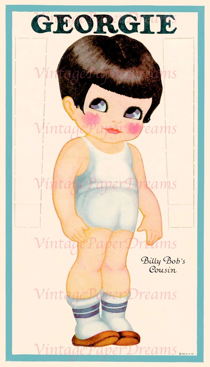 Vintage Paper Doll Printable PDF little Tots Paper Dolls 20s 1920s ...