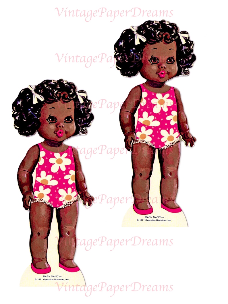 Vintage Paper Doll Printable PDF baby Paper Doll 70s 1970s Paper Doll ...