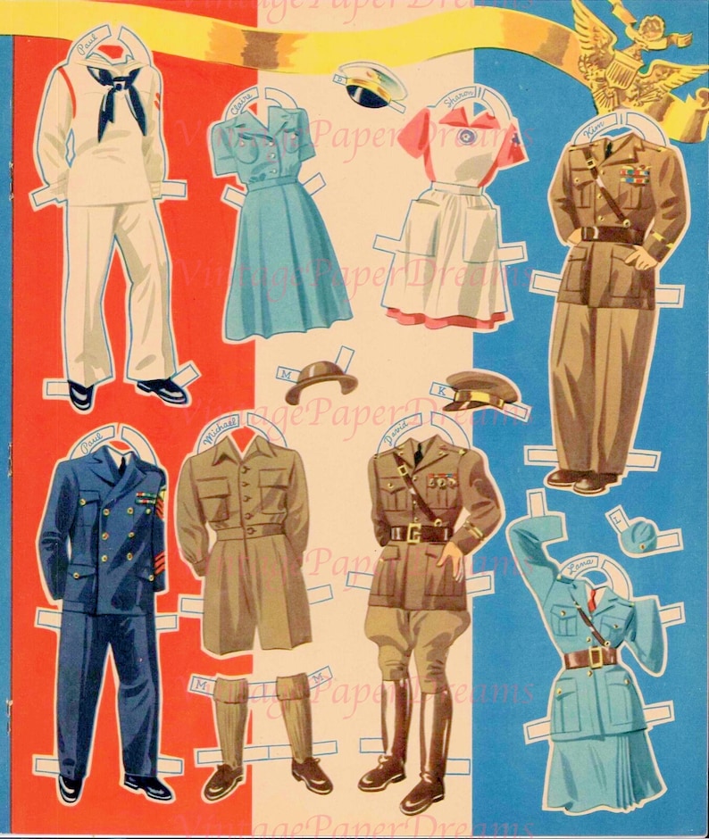 Vintage Paper Doll Printable PDF victory Paper Dolls 40s 1940s Paper ...