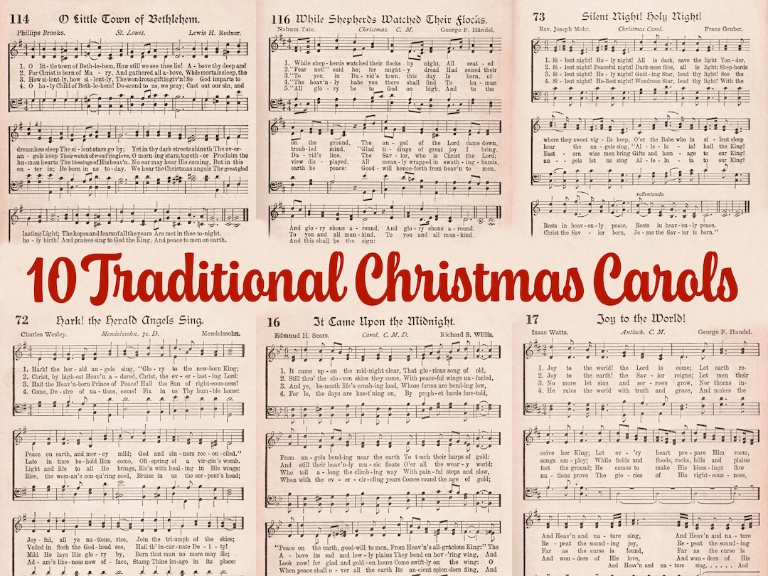 Vintage Printable Christmas Carol Sheet Music PDF • Traditional Advent ...