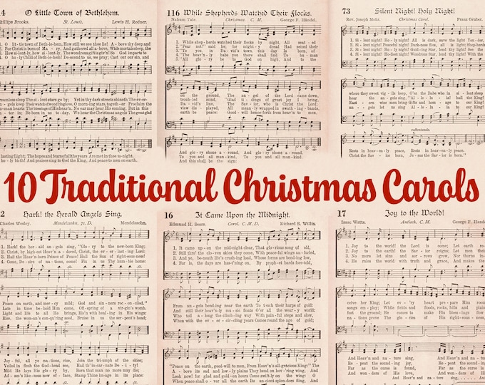 Printable Vintage Christmas Carols Illustrated Best Sellers Top ...