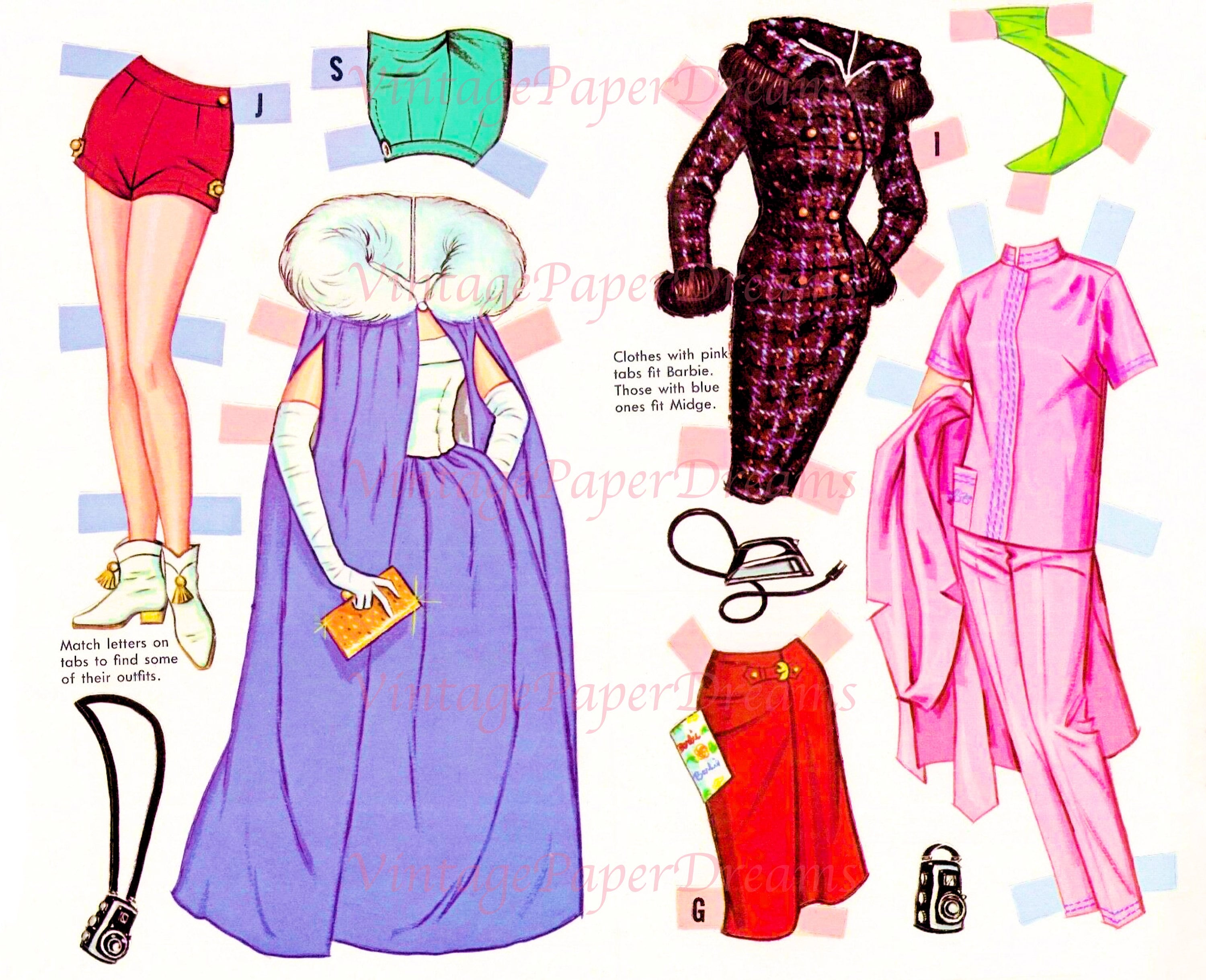 Vintage Paper Doll Printable PDF Barbie Midge Paper Dolls UK ... Vintage Paper Doll Printable PDF Barbie Midge Paper Dolls UK ...