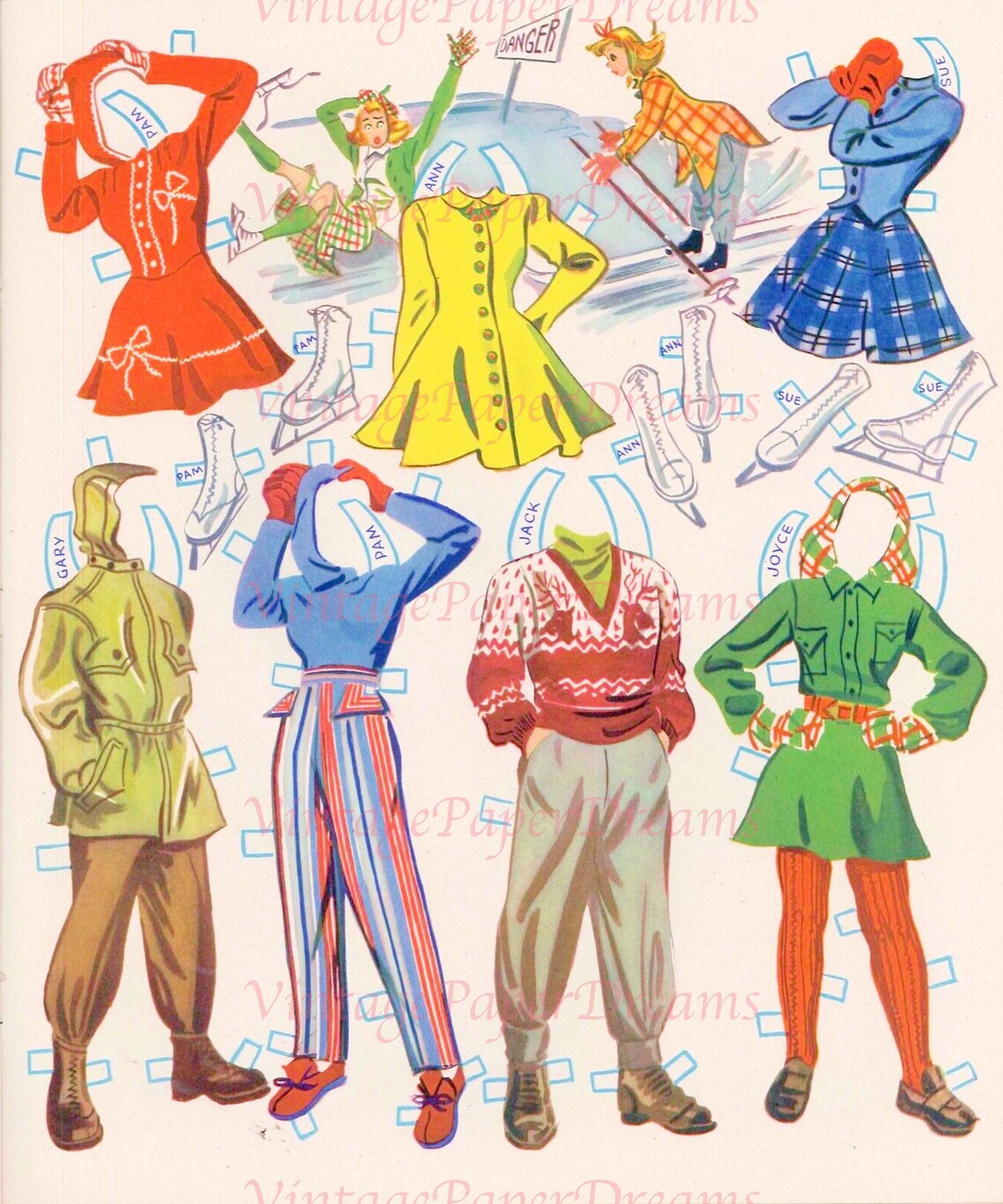 Vintage Paper Doll Printable PDF high School Paper Dolls 40s 1940s ...