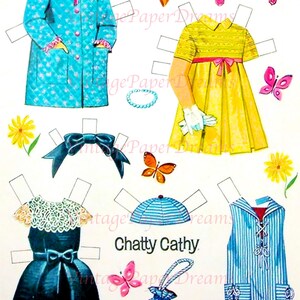 Vintage Paper Doll Printable PDF • chatty Cathy Paper Doll • 60s 1960s ...