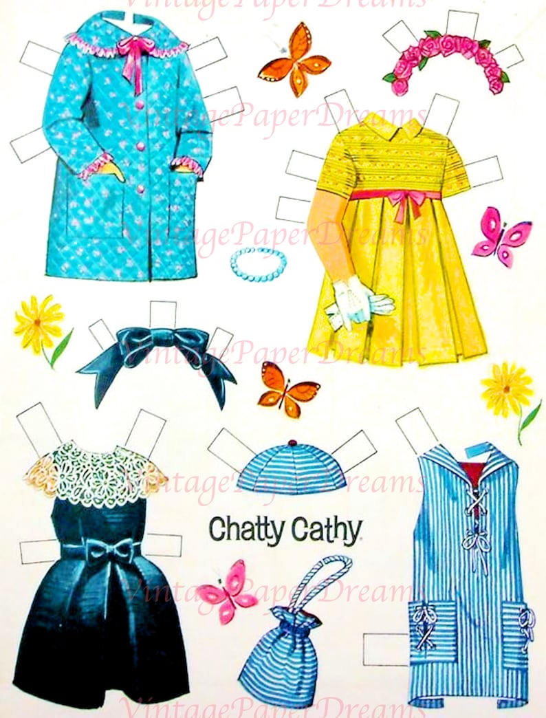 Vintage Paper Doll Printable PDF chatty Cathy Paper Doll - Etsy
